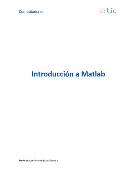 introducción a matlab pdf matriz matemáticas Álgebra