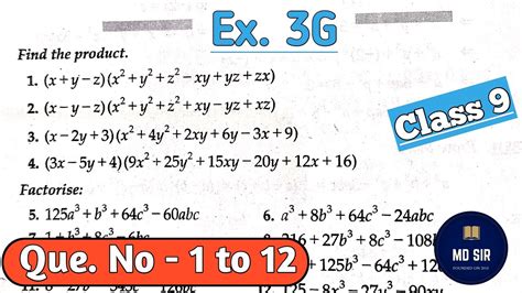 Ex G Q To Q Factorisation Of Polynomials Rs Aggarwal Class