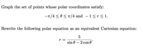 solved graph the set of points whose polar coordinates