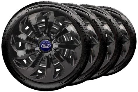 Jogo Calota Velox Aro Preta Ford New Fiesta Ka Focus Elitte