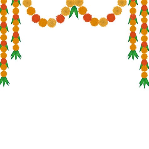 Marigold Toran Decorative Garland Indian Festivals Diwali Vector Design