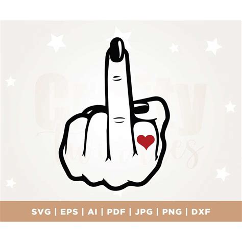 RUDE FINGER SVG File Finger Svg Middle Finger Silhouette Inspire
