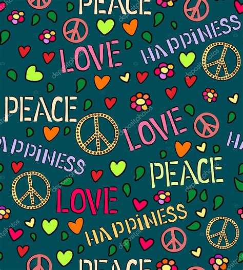 Modèle sans couture avec les symboles du hippie fond de couleur de l