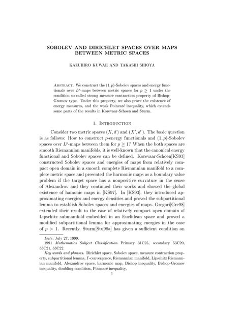 pdf sobolev and dirichlet spaces over maps between metric spaces