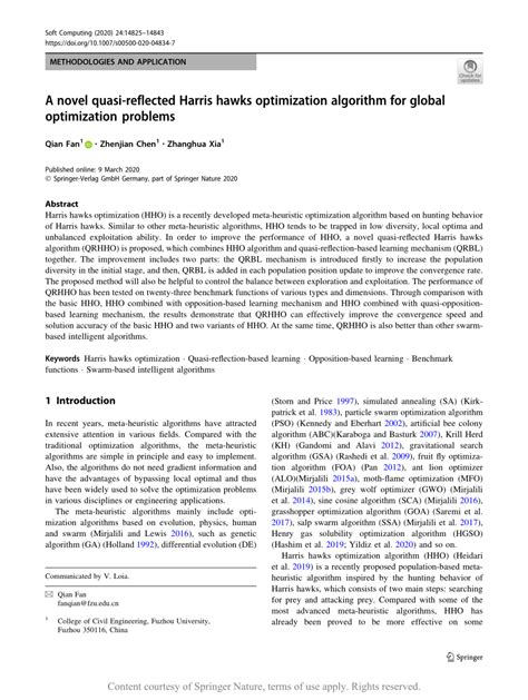 a novel quasi reflected harris hawks optimization algorithm for global optimization problems