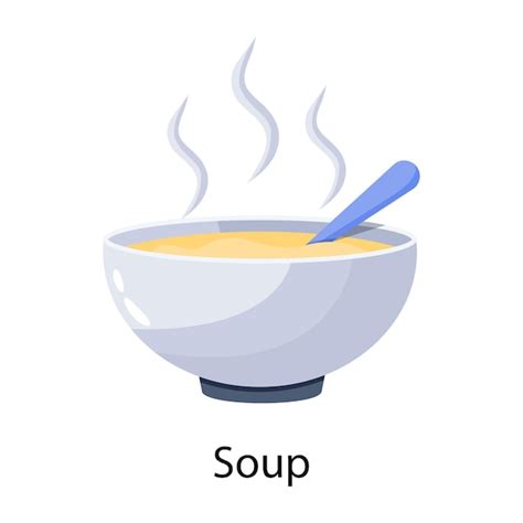 Un Plato De Sopa Con La Palabra Sopa Vector Premium