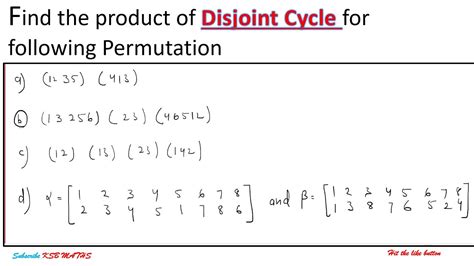 find product of disjoint cycle for permutation 1235 413 12 13 23 142 ksbmaths7685 youtube