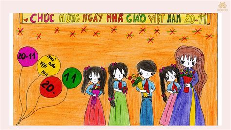 Top 40 mẫu ảnh vẽ 20 11 ngày Nhà giáo Việt nam ý nghĩa nhất DYB