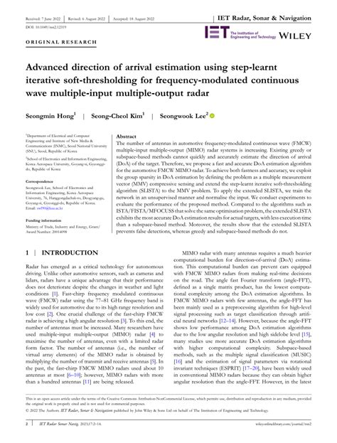 pdf advanced direction of arrival estimation using step‐learnt iterative soft‐thresholding for