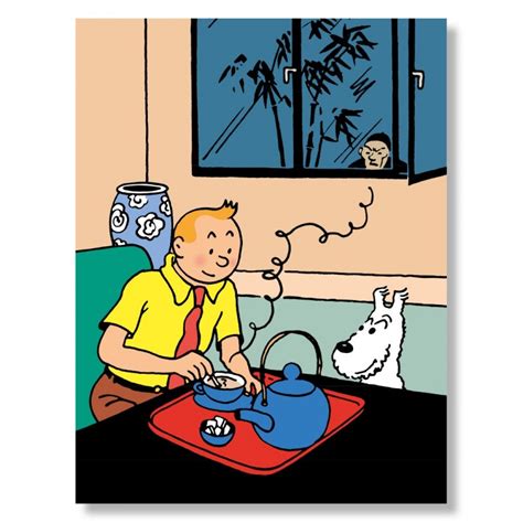 Poster Tintin prenant son thé Accueil BOUTIQUE TINTIN Tinti