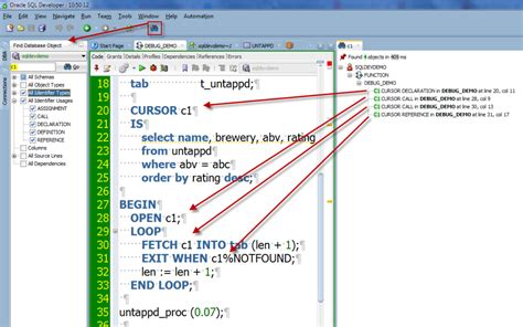 pl scope in oracle database 12c release 2 and oracle sql developer