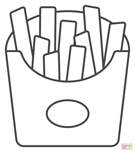 French Fries Coloring Page Free Printable Coloring Pages