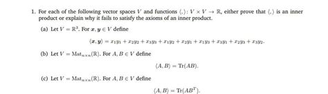 solved for each of the following vector spaces v and