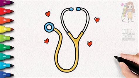 How To Draw A Stethoscope Doctor Stethoscope Drawing Easy And Coloring
