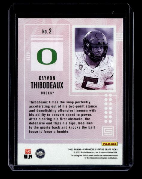 2022 Panini Chronicles Draft Picks Recon Red 2 Kayvon Thibodeaux