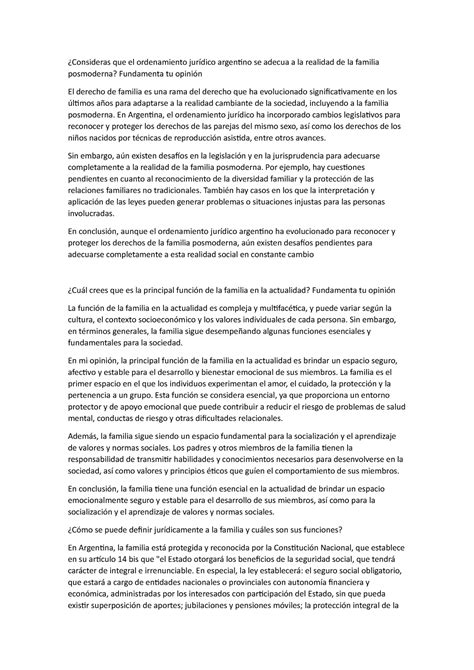 Familia Tp1 Trabajo Practico Consideras Que El Ordenamiento