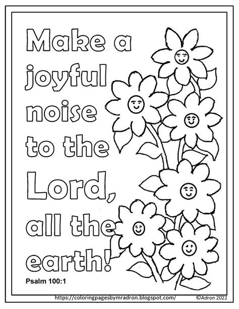 Free Psalm 100 1 Print And Color Page Make A Joyful Noise Bible