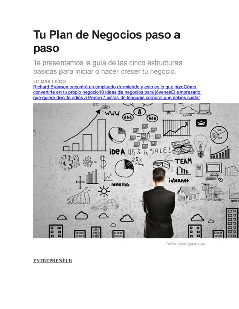 Tu Plan De Negocios Paso A Paso Tu Plan De Negocios Paso A Paso Te