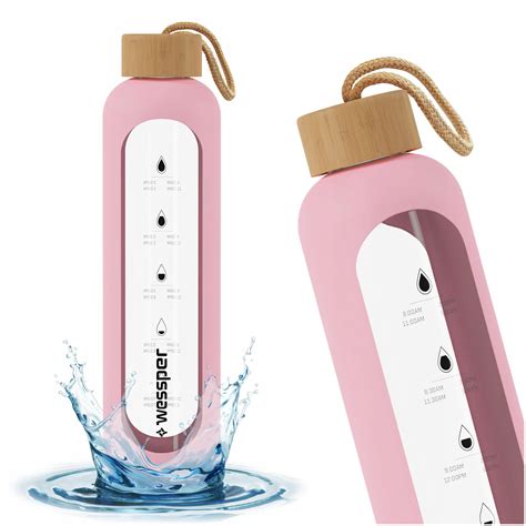 DUŻA SZKLANA BUTELKA MOTYWACYJNA NA WODĘ WESSPER 0 5l 500ml etui