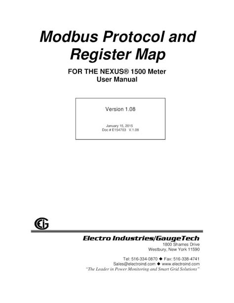 pdf modbus protocol and register map power meters power · modbus protocol and register