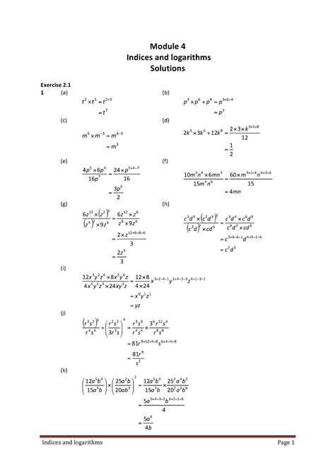 module 4 solutions ind logs module indices and logarithms solutions exercise 2 1 a b 7