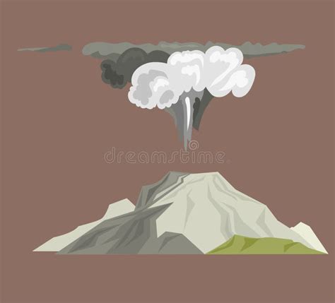 Naturaleza Del Magma Del Volcán Que Explota Con El Ejemplo Del Vector