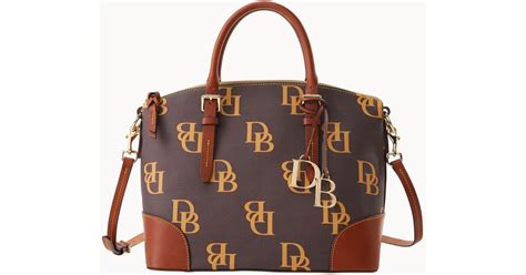 Dooney Bourke Monogram Domed Satchel In Brown Lyst