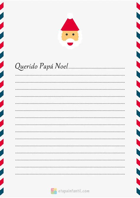 Carta a Papá Noel 7 modelos para imprimir gratis Etapa Infantil