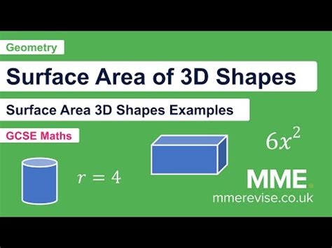 Geometry Surface Area Of 3D Shapes Examples YouTube