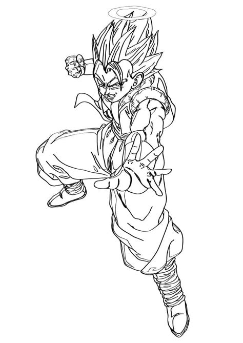 Coloriage Super Saiyan 4 Gogeta télécharger et imprimer gratuit sur