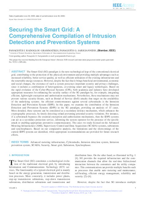 pdf securing the smart grid a comprehensive compilation of intrusion detection and prevention