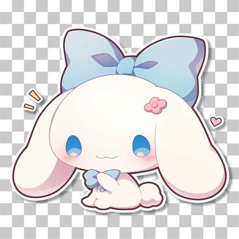 Free Cinnamoroll With Bow Sticker PNG Sanrio Clipart Wallpapers Clan