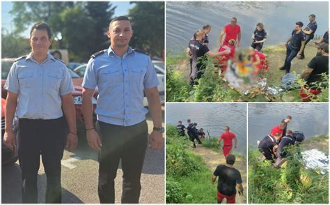 Dănuț și Tiberiu doi pompieri sătmăreni au sărit îmbrăcați în Someșul