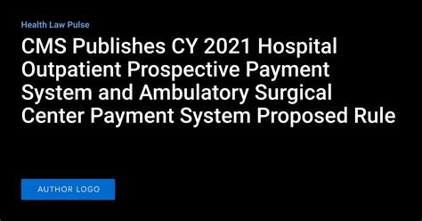 Cms Publishes Cy Hospital Outpatient Prospective Payment System
