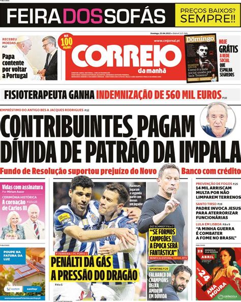 Capa Correio da Manhã 23 abril 2023 capasjornais pt
