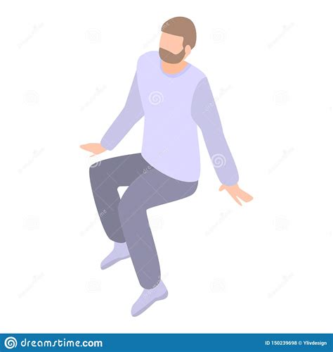 O Homem Salta Acima Do cone Estilo Isom trico Ilustração do Vetor