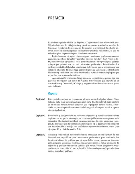Algebra Y Trigonometria Con Geometria Analitica Ed Pdf