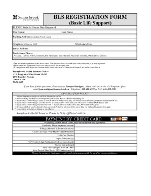 Fillable Online BLS REGISTRATION FORM Fax Email Print PdfFiller