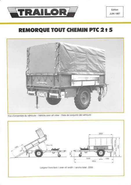 Remorques Trailor Fiche Technique Remorque Tout Chemin De