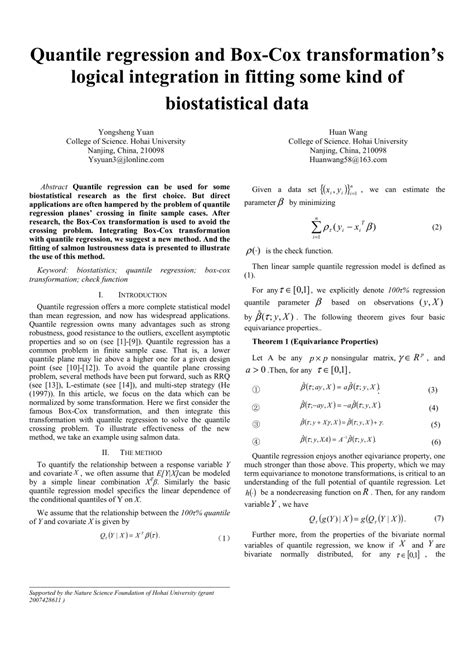 pdf quantile regression and box cox transformation s logical integration in fitting some kind