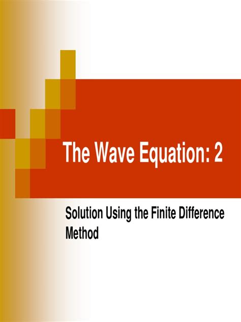 the wave equation 2 solution using the finite difference method pdf partial differential
