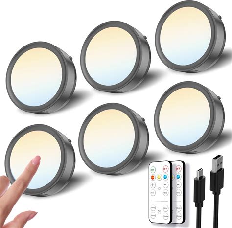 Eclairage LED Vitrine Sans Fil Rechargeable USB Noir Lampe De Placard