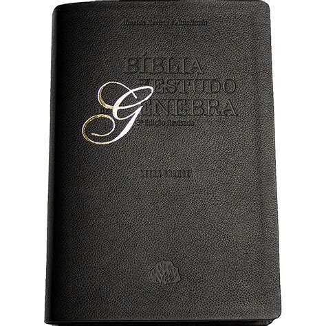 Bíblia de Estudo Genebra Letra Grande capa Couro Legítimo Livraria