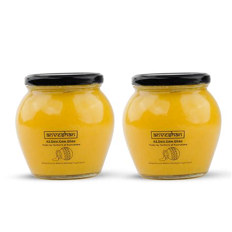 Buy Anveshan A2 Vedic Bilona Cow Ghee In Glass Jar 1 Litre 500 Ml 2
