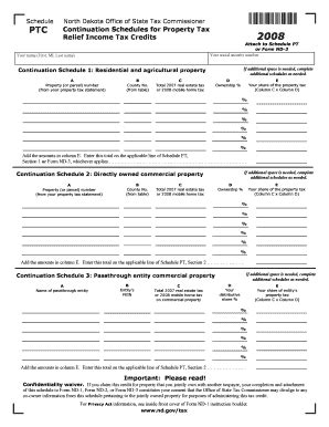 Fillable Online Nd Schedule PTC Continuation Schedules For Property