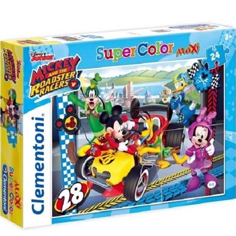 PUZZLE 24PZ MAXI CLEMENTONI SUPERCOLOR TOPOLINO MICKEY MOUSE ROADSTER