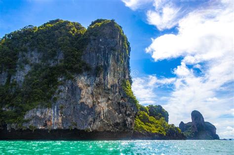 Tropical Paradise Turquoise Water Beach And Limestone Rocks Krabi