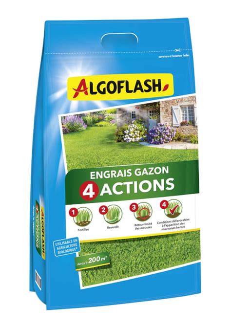 Algoflash Engrais Gazon 4 Actions 10 Kg Gamm Vert