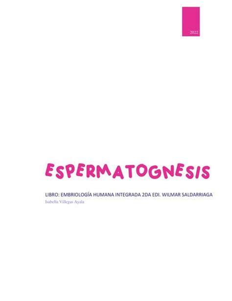 Espermatogénesis ISABELLA VILLEGAS AYALA uDocz