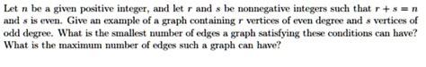 solved let given positive integer ad let and nonnegative integers such that r and 15 even